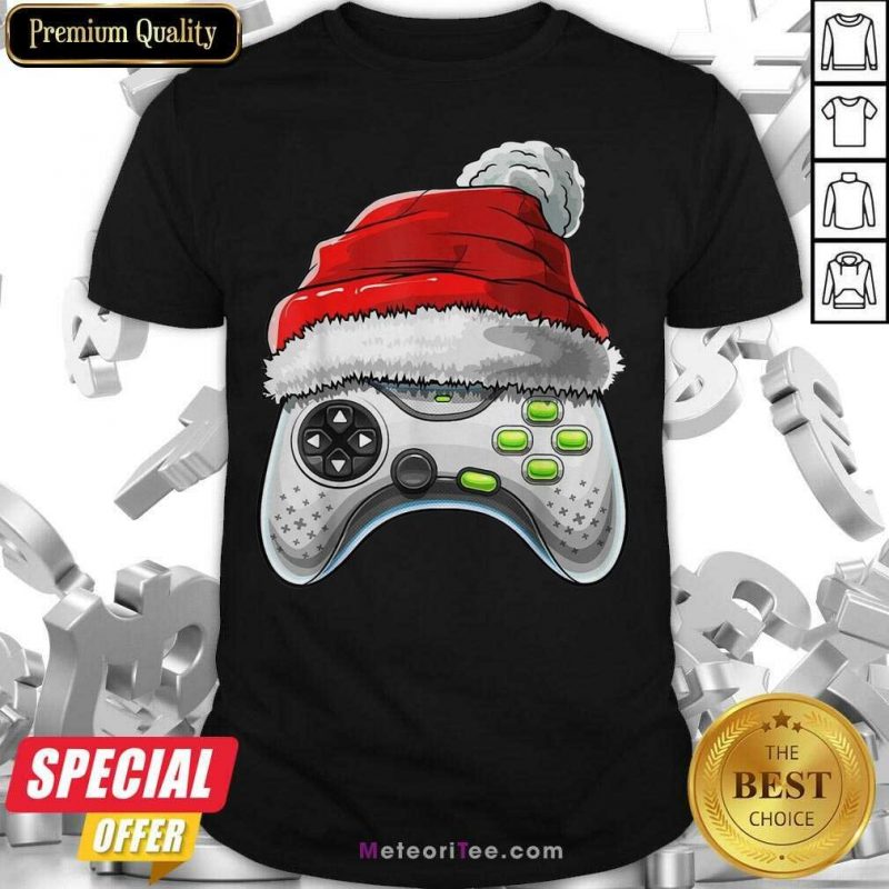 Nice Video Game Controller Santa Hat Christmas Shirt - Meteoritee
